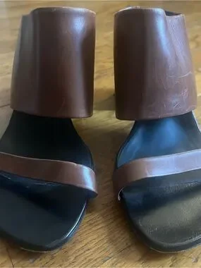 Dries Van Noten | Shoes | Dries Van Noten Brown Leather Wide Cuff Block ...